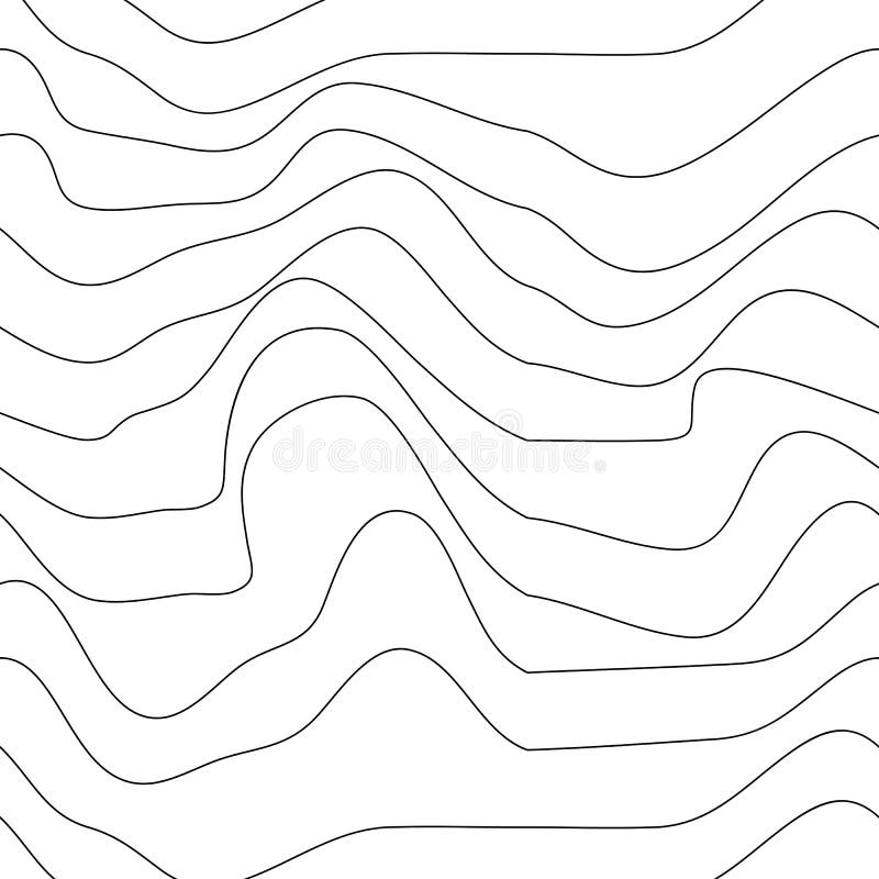Wavy Abstract Seamless Background Pattern. Black and White Stock Vector ...