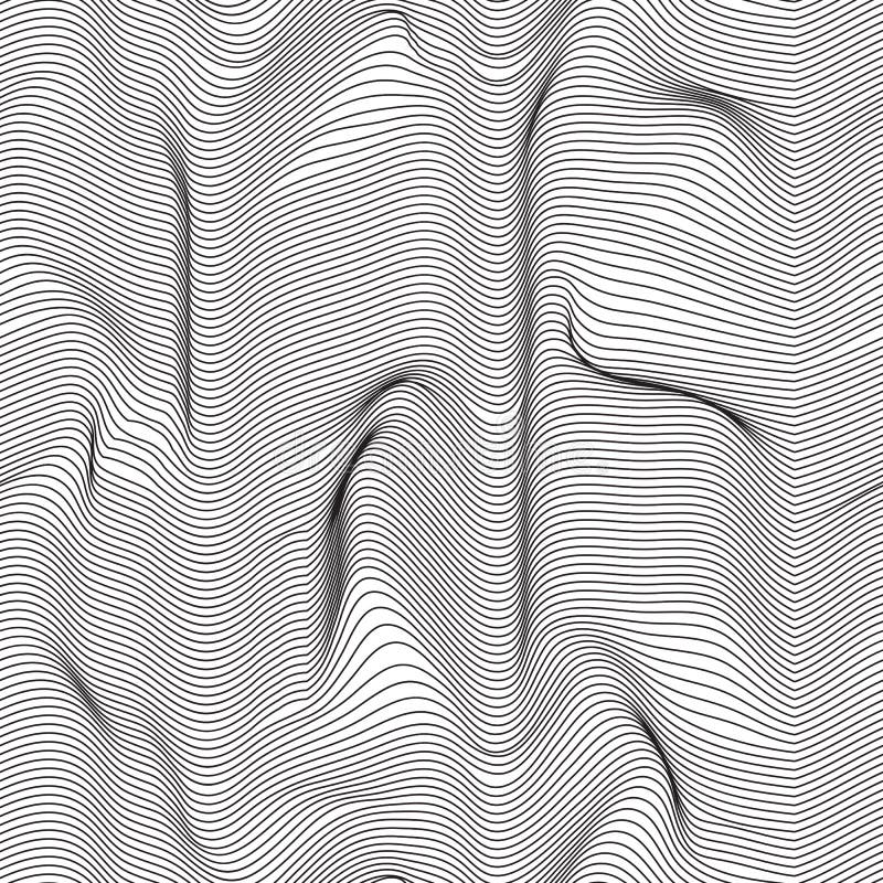 Wavy Abstract Seamless Background Pattern. Black and White Stock Vector ...