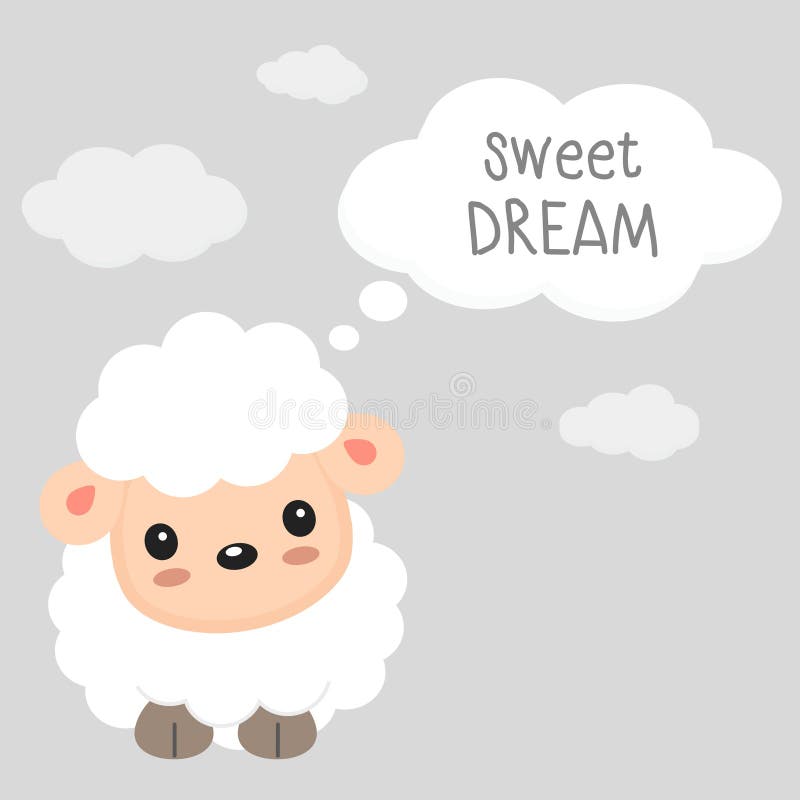 Little Sheep Cartoon Say Hello. Stock Vector - Illustration of hello ...