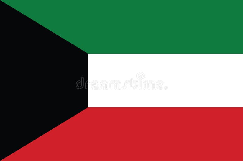 National Kuwait Flag, Official Colors and Proportion Correctly. Stock ...