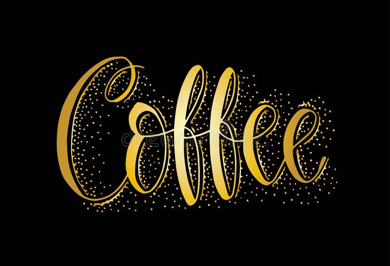 Hand Lettering `Coffee` Calligraphic Design Illustration, Vector Stock ...