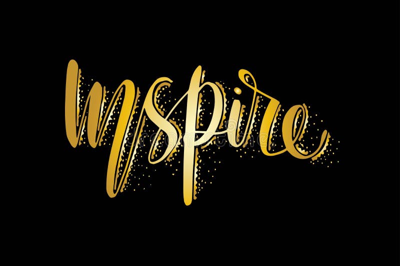 Vector Illustration with Hand-drawn Lettering. `inspire` Poster or ...