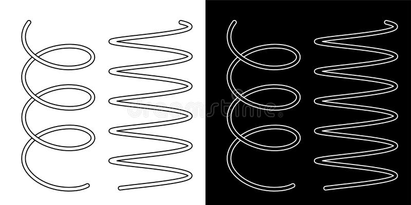 Coil Spring Cable Icons Coil Spring Symbol on White Background Vector ...