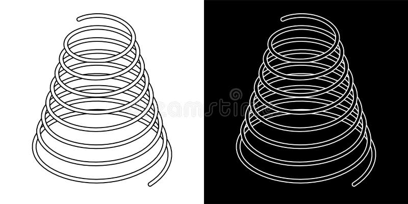 Coil Spring Cable Icons Coil Spring Symbol on White Background Vector ...