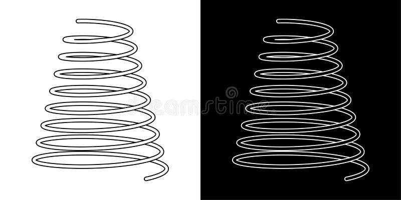 Coil Spring Cable Icons Coil Spring Symbol on White Background Vector ...