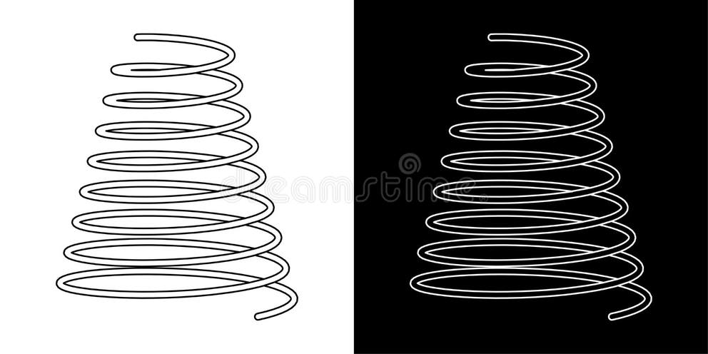 Coil Spring Cable Icons Coil Spring Symbol on White Background Vector ...