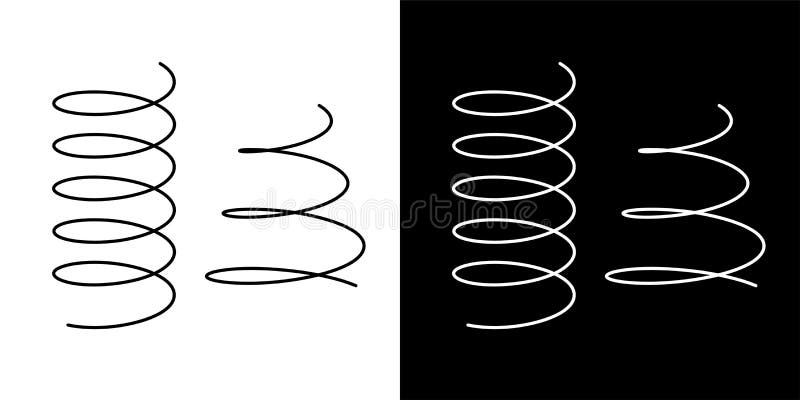 Coil Spring Cable Icons Coil Spring Symbol on White Background Vector ...