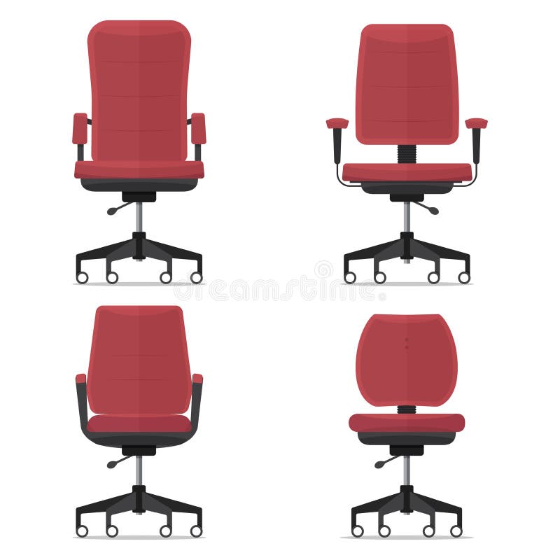 Office Chair or Desk Chair in Various Points of View. Armchair or Stool ...
