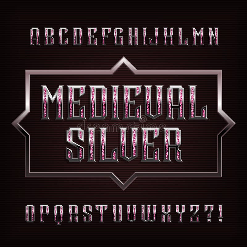 Old Silver Alphabet Font. Vintage Metal with Patina Letters and Numbers ... Old Silver Alphabet Font. Vintage Metal with Patina Letters and Numbers ...