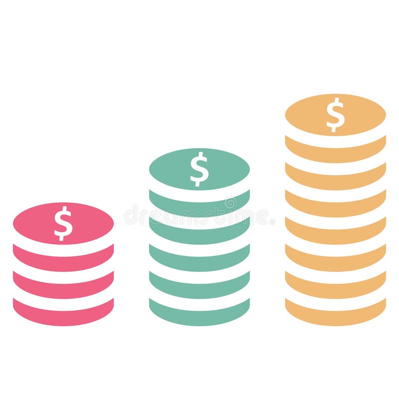 Coin Collection Isolated Vector Icon Which Can Easily Modify or Edit ...