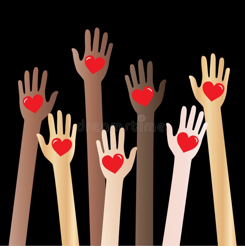 Reaching Helping Arms Header or Banner Stock Vector - Illustration of ...