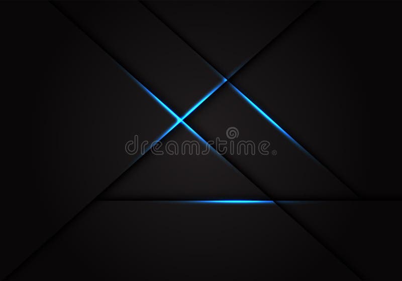 Abstract Blue Light Cross Line Shadow on Dark Grey Design Modern Luxury ...