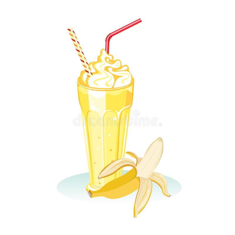 Banana Milkshake Stock Illustrations – 746 Banana Milkshake Stock ...