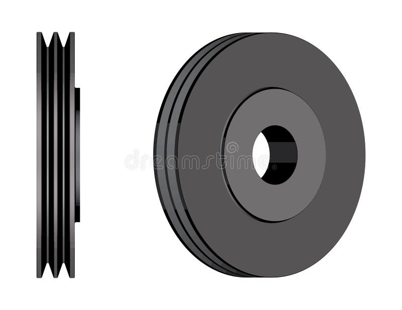 V Belt Pulley. Machine Parts. 3D Effect Vector Stock Vector ...