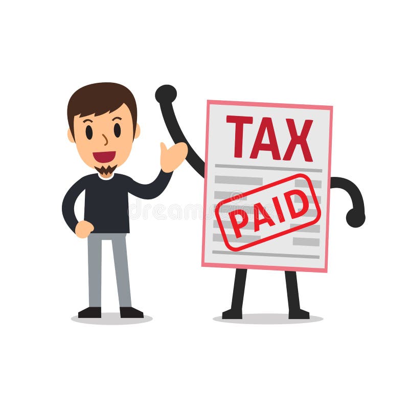 Vector Cartoon a Man Paid Tax Stock Vector - Illustration of mail ...