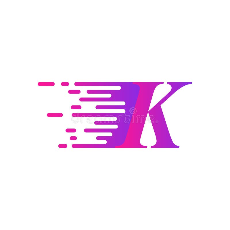 Letter Initial K Speed Logo Design Template Stock Vector - Illustration ...