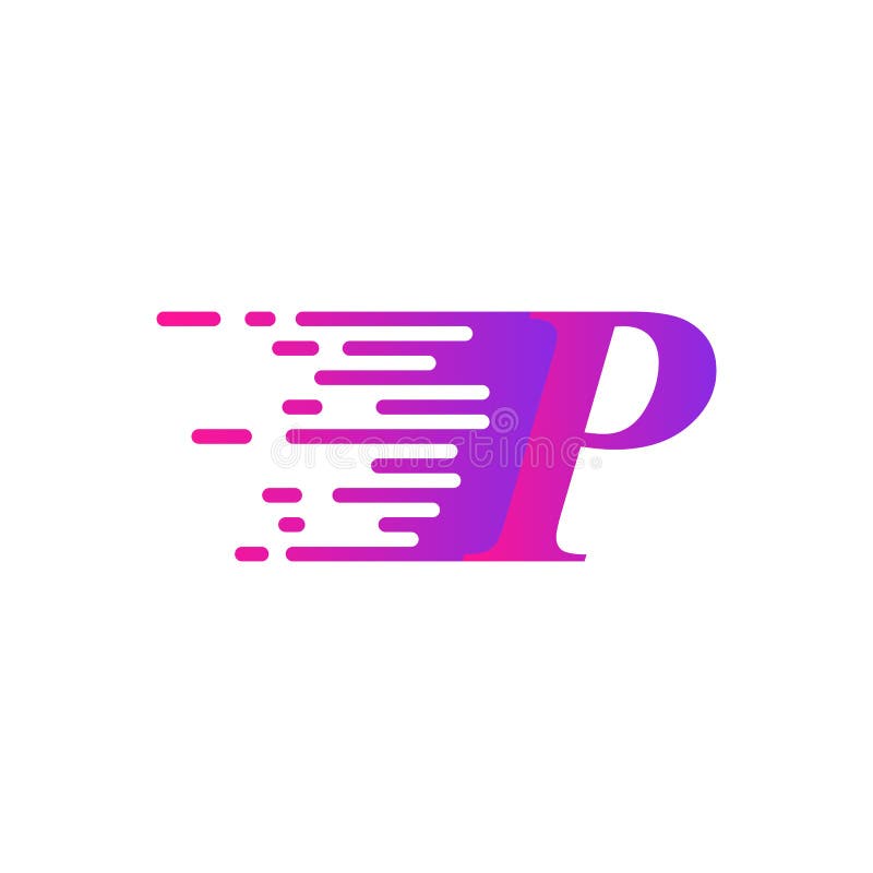 Initial Letter P Fast Moving Logo Vector Purple Pink Color Stock Vector ...