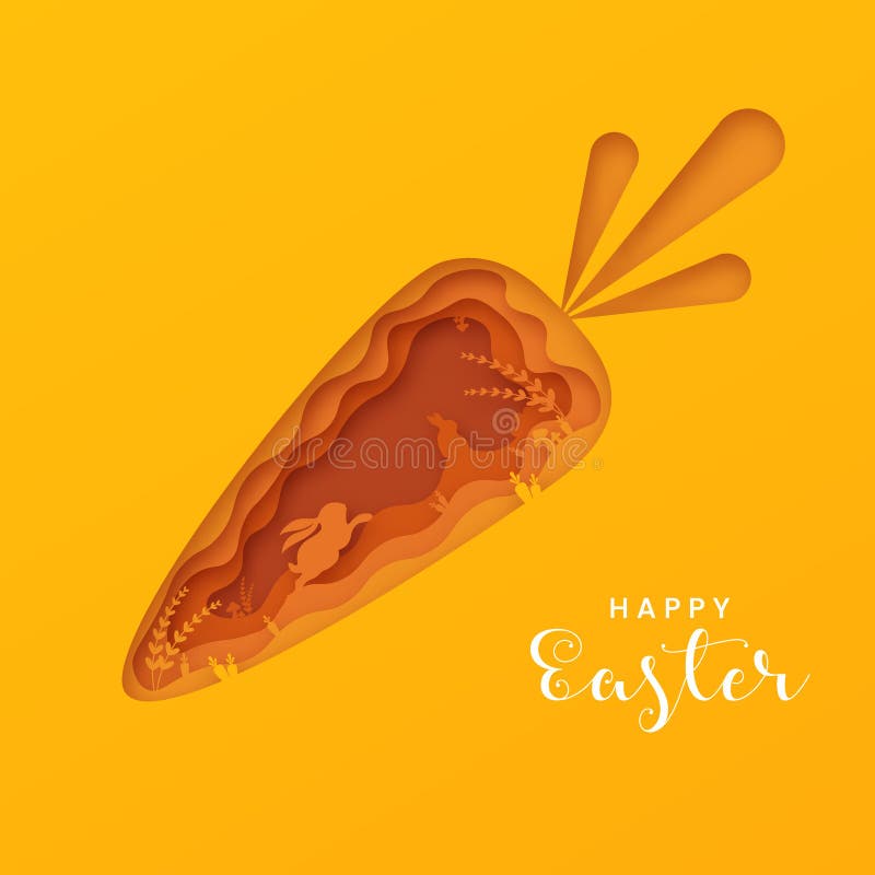 3d Abstract Paper Cut, Carrot Shape Frame, Vector Eps 10 Stock ...