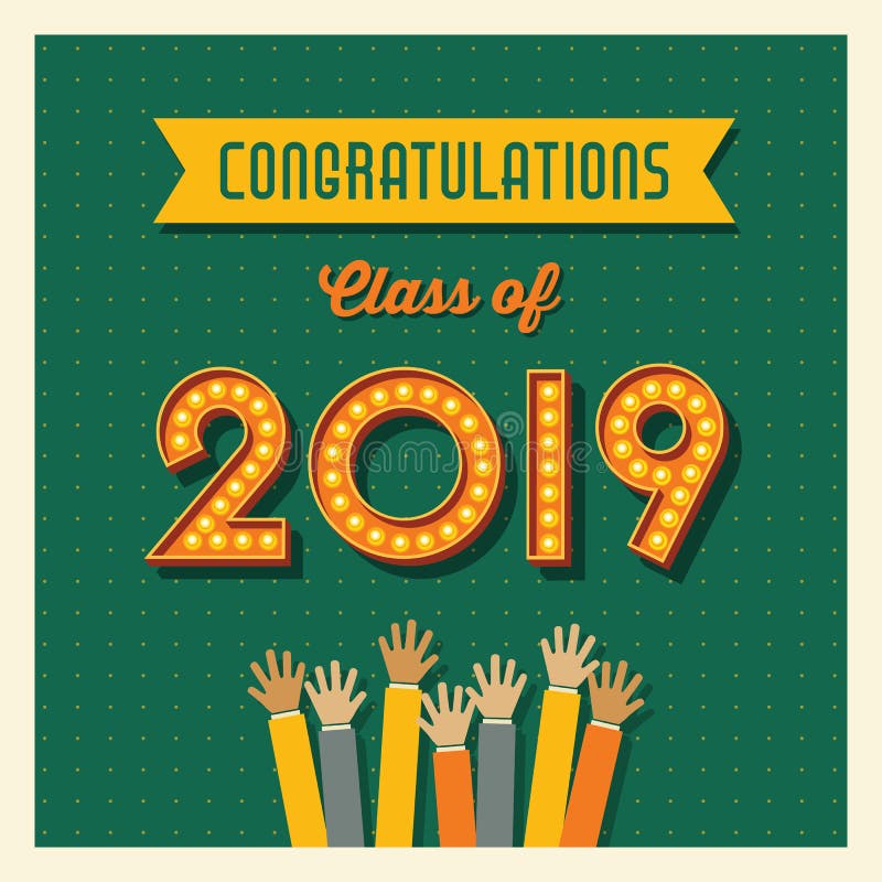 Class of 2019 Graduation Card or Banner Design Stock Vector ...