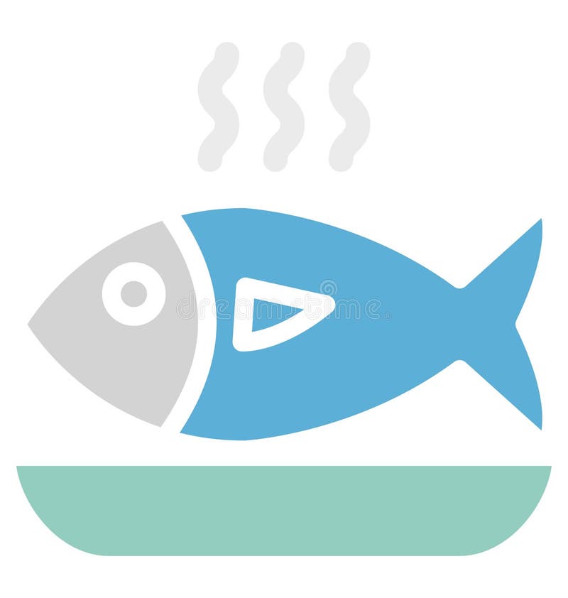 Cooked Fish Isolated Vector Icon Which Can Easily Modify or Edit Stock ...