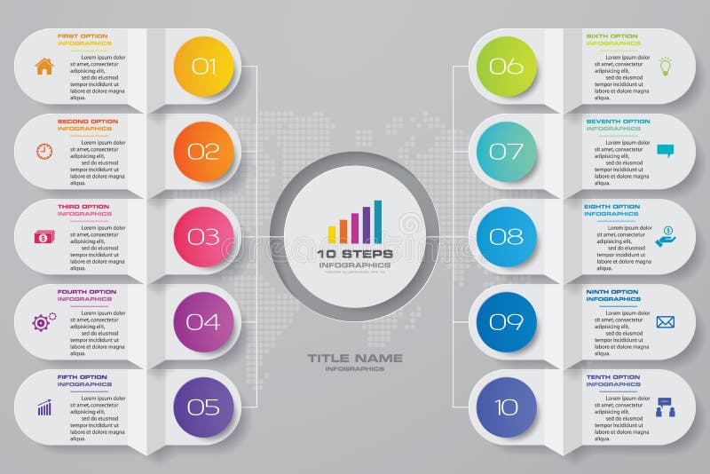 10 Steps Infographics Chart Design Element. for Data Presentation Stock ...