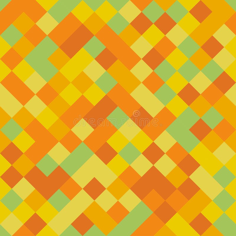 Yellow Pixel Squares Pattern Stock Vector - Illustration of colorful ...