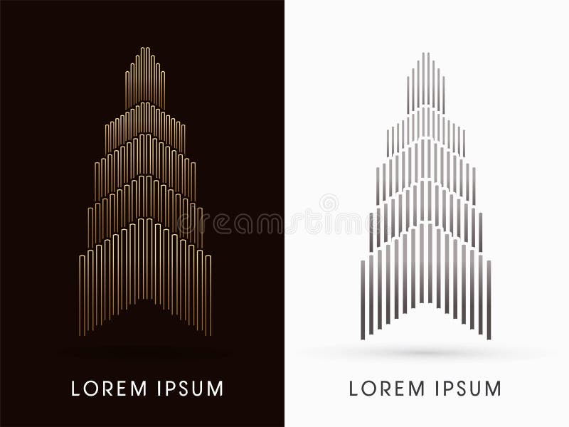 Abstract Building Construction High Tower Graphic Stock Vector ...