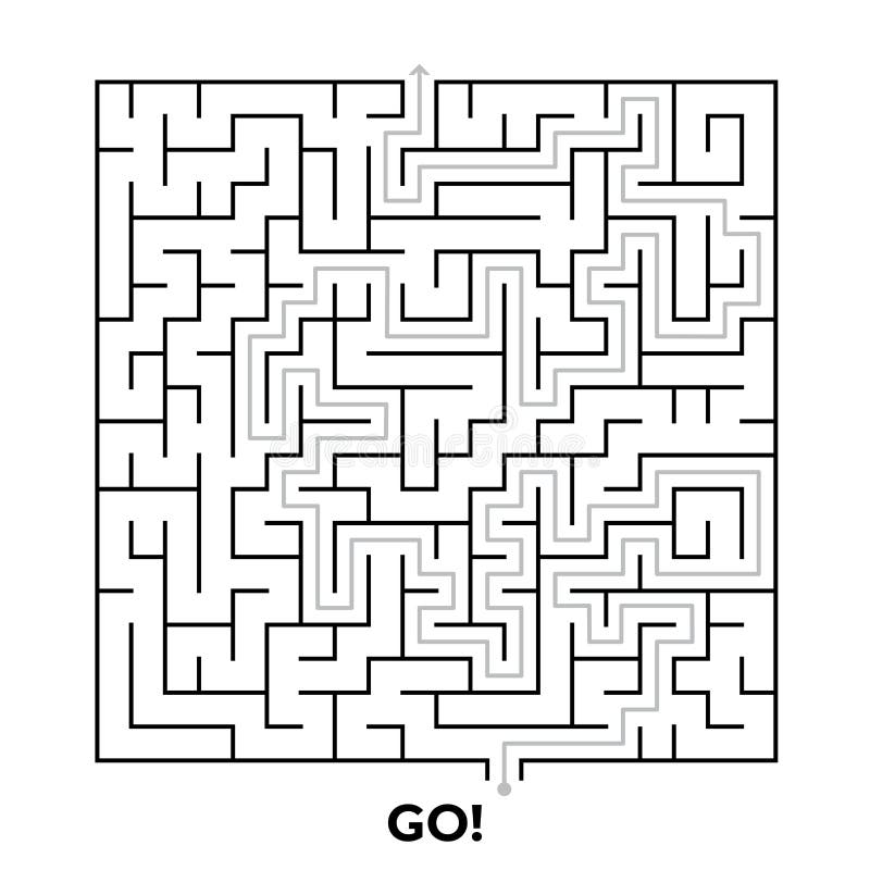Square Maze. Game for Kids. Puzzle for Children. Labyrinth Conundrum ...