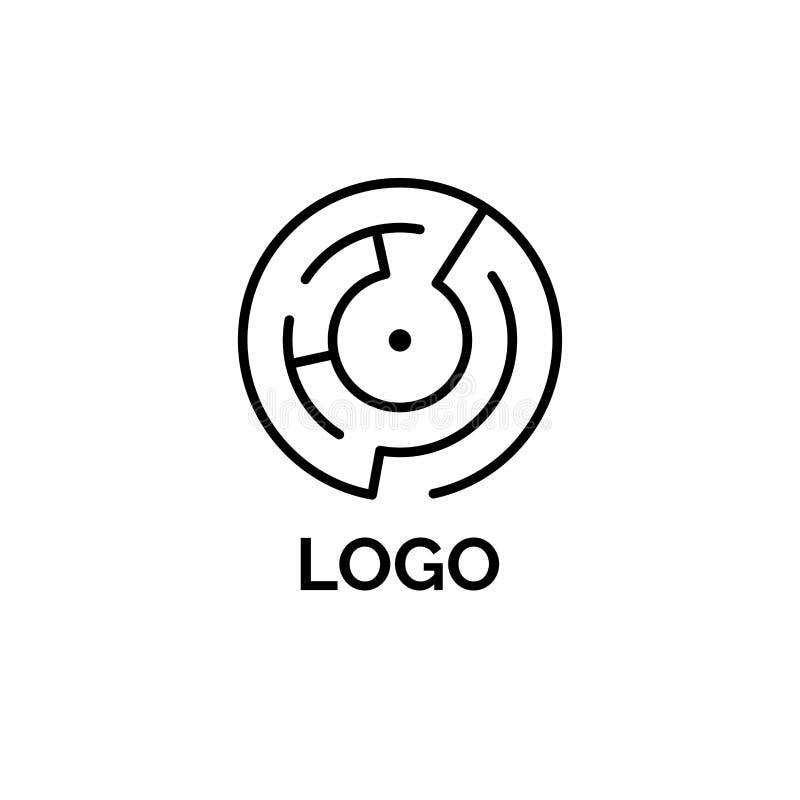 Round maze logo stock vector. Illustration of entry - 149095110