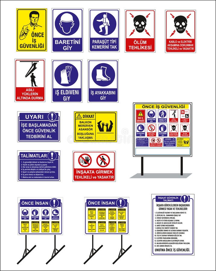 Turkish Signage Models, Hazard Sign, Prohibited Sign, Occupational ...