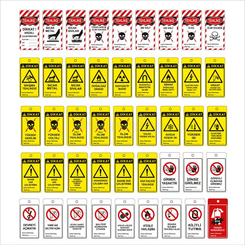 Turkish Signage Models, Hazard Sign, Prohibited Sign, Occupational ...