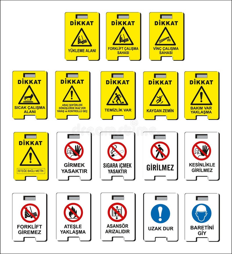 Turkish Signage Models, Hazard Sign, Prohibited Sign, Occupational ...