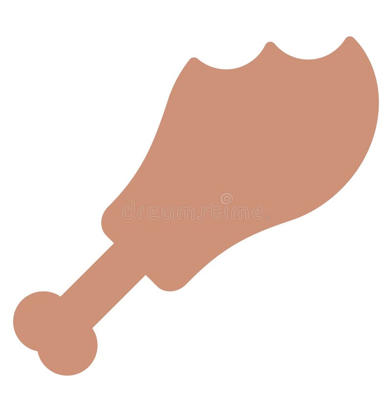 Print Chicken Piece Isolated Vector Icon Which Can Easily Modify or ...