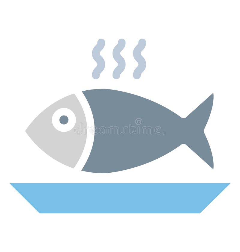Cooked Fish Isolated Vector Icon Which Can Easily Modify or Edit Stock ...