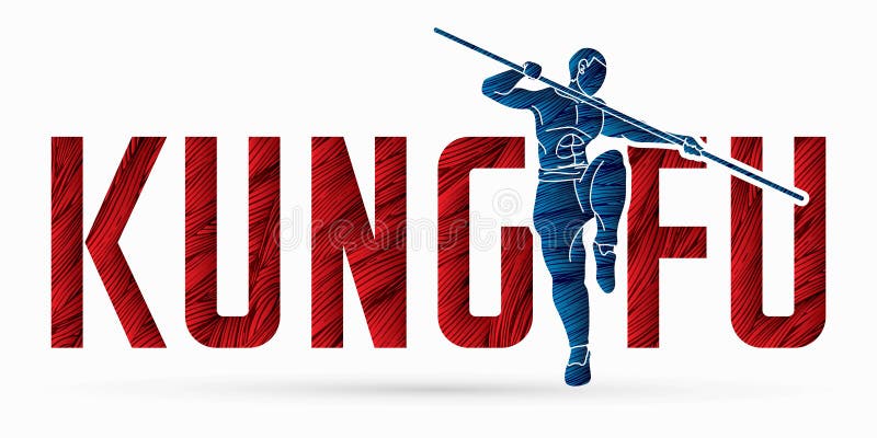 Kung Fu Action Designed with Text , Font Kung Fu Graphic Stock Vector ...