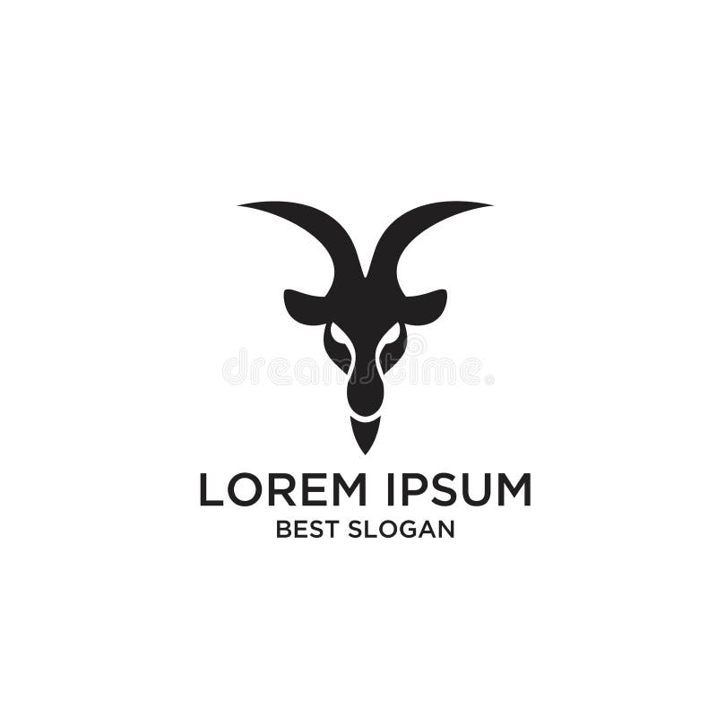 Flat Luxury Lamb Goat Head Logo Icon Design Vector Illustration Stock ...