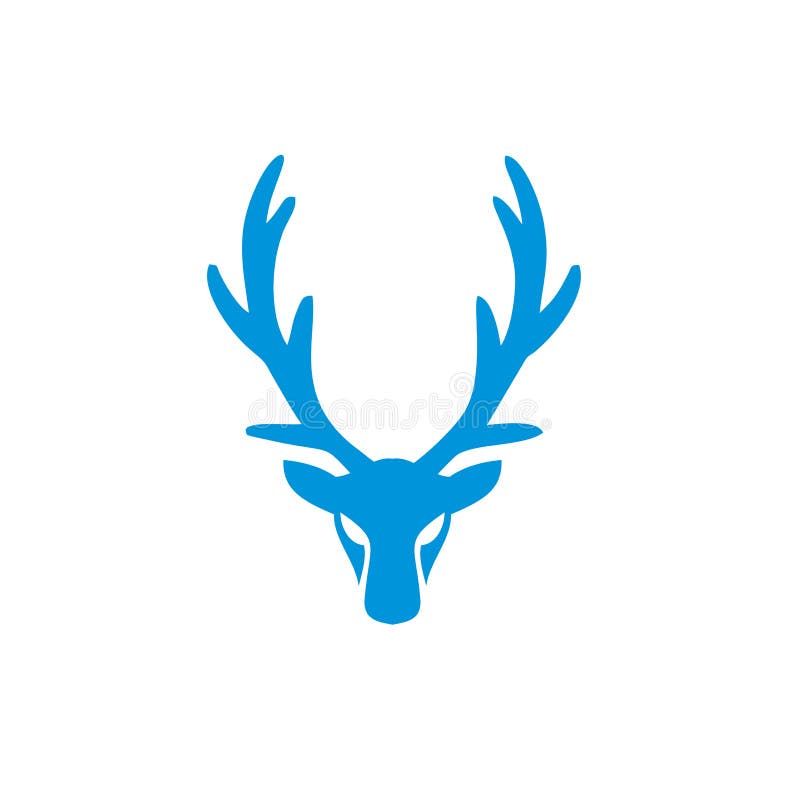 Head Face Luxury Deer Blue Logo Icon Designs Vector Illustration Symbol ...