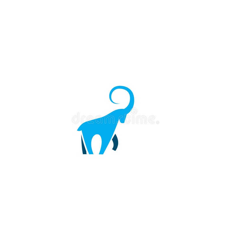 Mountain Goat Flat Blue Logo Icon Design Vector Illustration Template ...