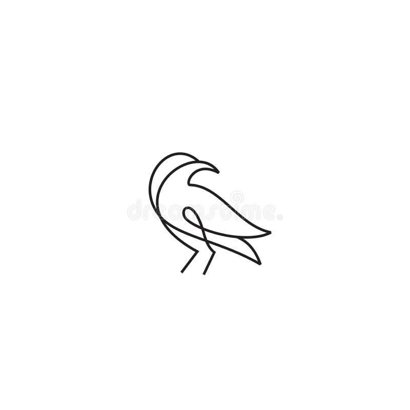 Raven Outline Vector Icon. Thin Line Black Raven Icon, Flat Vector ...
