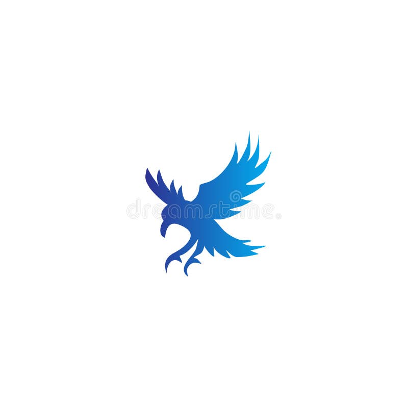 Flying Raven Crow Flat Blue Color Isolated Background Logo Icon Design ...