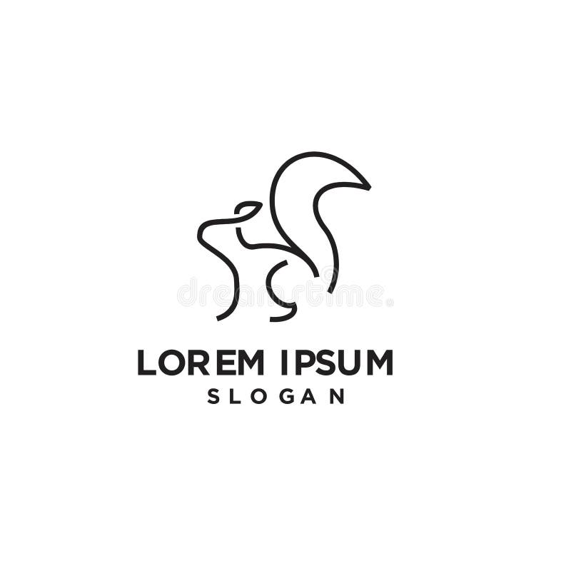 Squirrel Line Modern Blue Logo Icon Design Vector Illustration Stock ...