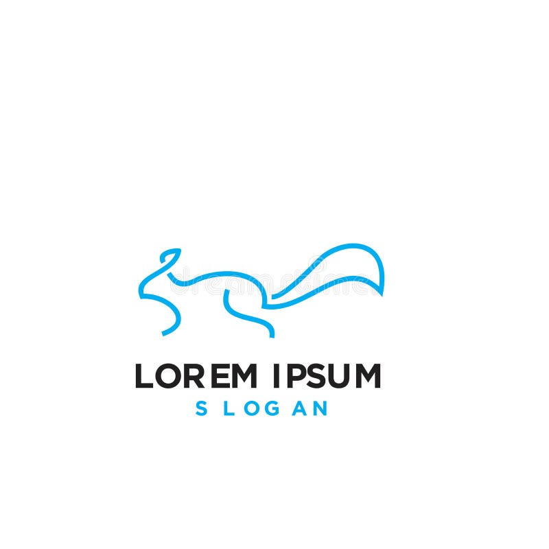 Squirrel Line Modern Blue Logo Icon Design Vector Illustration Stock ...