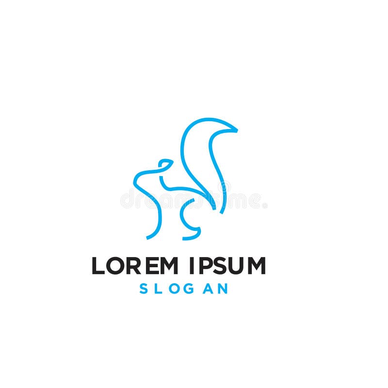 Squirrel Line Modern Blue Logo Icon Design Vector Illustration Stock ...
