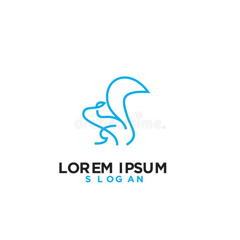 Squirrel Line Modern Blue Logo Icon Design Vector Illustration Stock ...