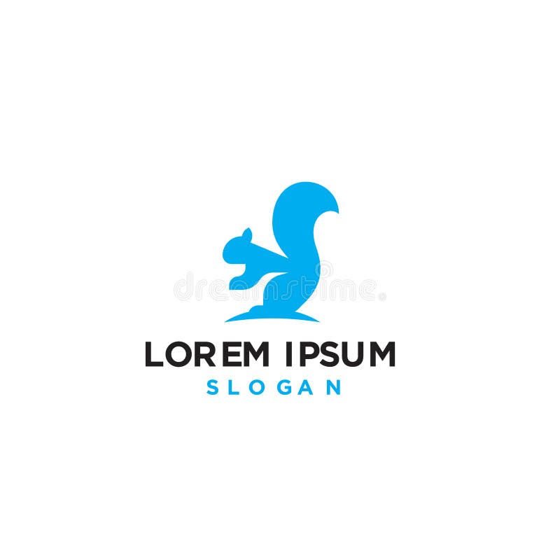 Squirrel Silhouette Modern Blue Logo Icon Design Vector Illustration ...