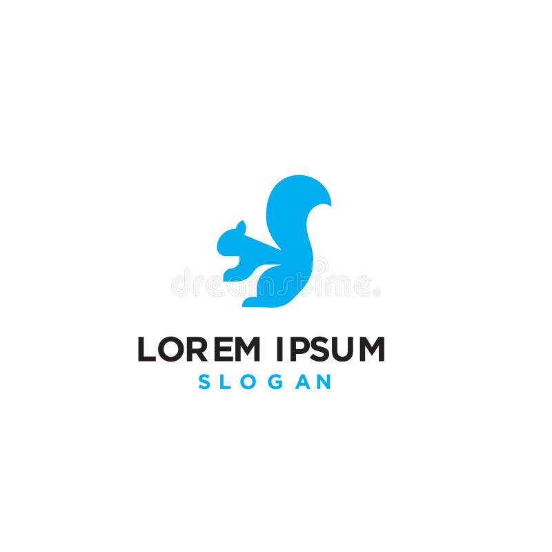 Squirrel Silhouette Modern Blue Logo Icon Design Vector Illustration ...