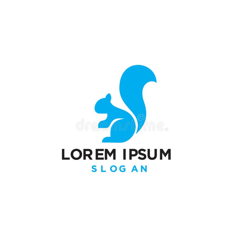 Squirrel Silhouette Modern Blue Logo Icon Design Vector Illustration ...