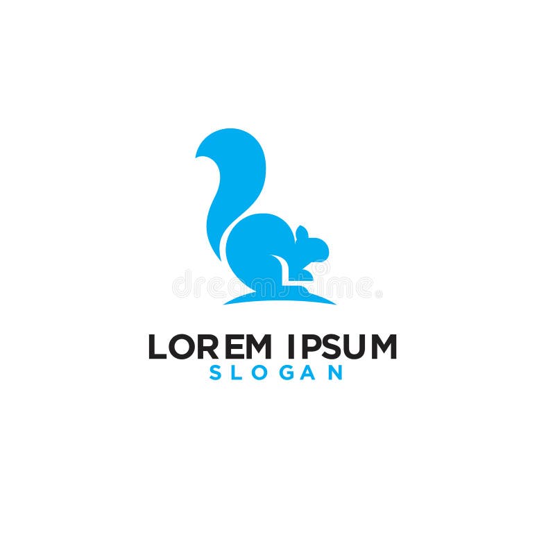 Squirrel Silhouette Modern Blue Logo Icon Design Vector Illustration ...