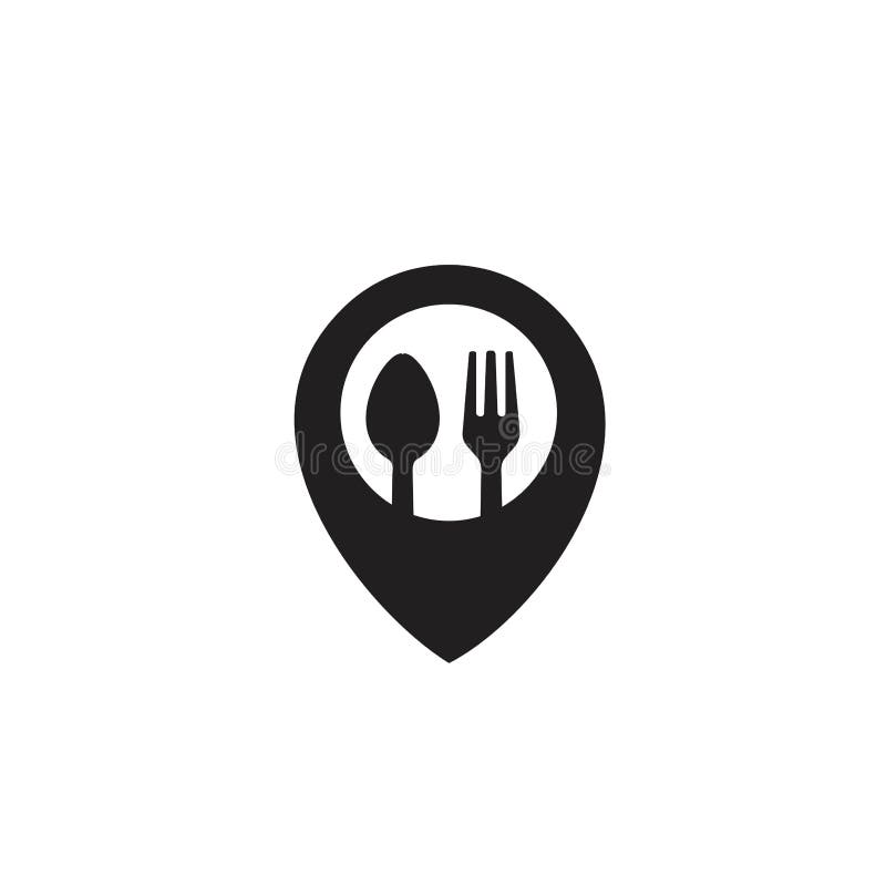 Restaurant Location Pin Spoon and Fork Logo Icon Template Vector ...