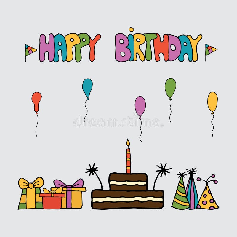 Birthday Invitation Card Sets Template Stock Illustration ...